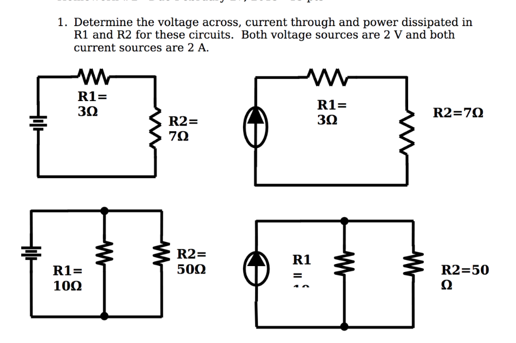 Solved e the voltage across, current through and power | Chegg.com