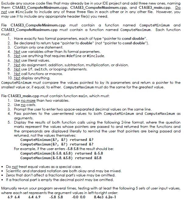 Solved Exclude any source code files that may already be in | Chegg.com