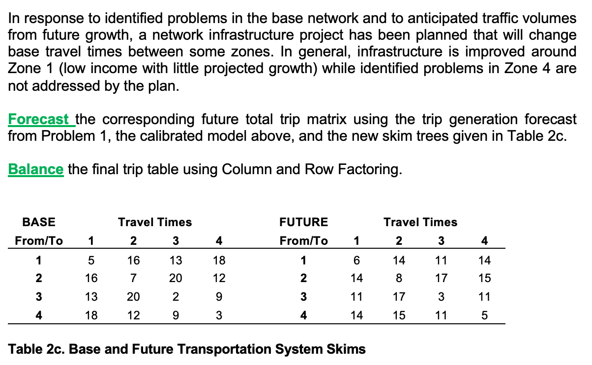 Solved Base travel times (based on free-flow travel | Chegg.com