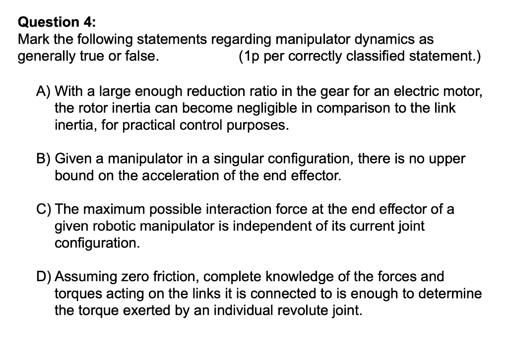 Solved Following is a question from an old exam, the answer | Chegg.com