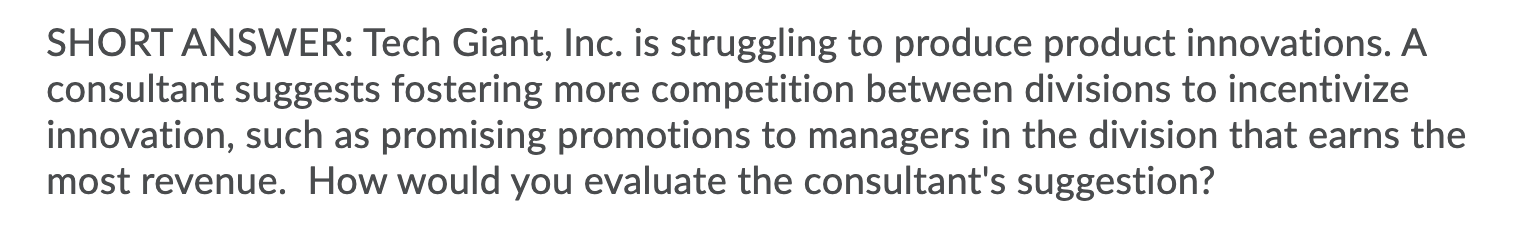 Solved SHORT ANSWER: A firm has diffuse ownership, and a | Chegg.com