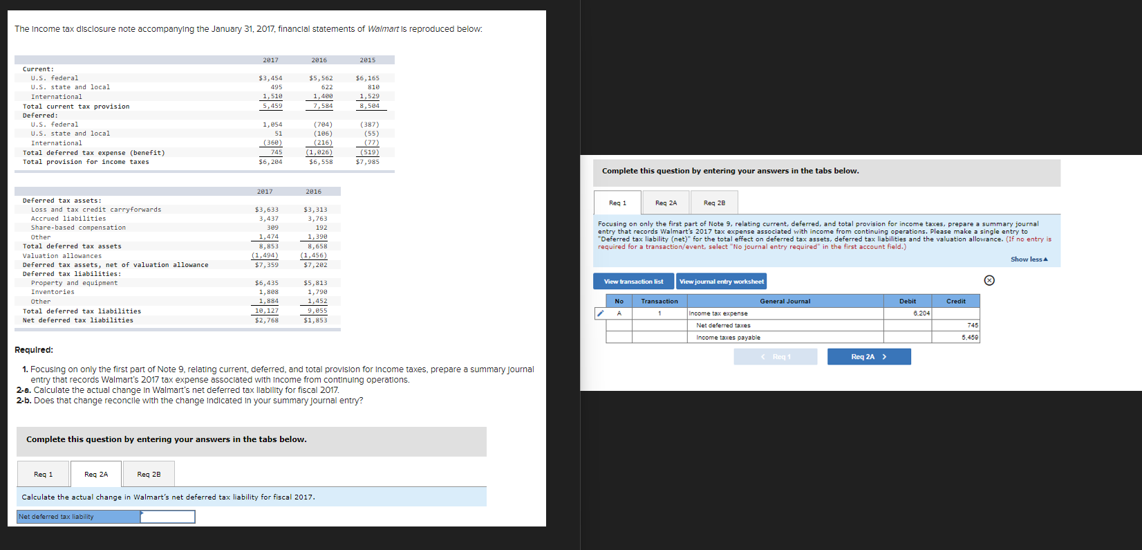 The Income tax disclosure note accompanylng the | Chegg.com