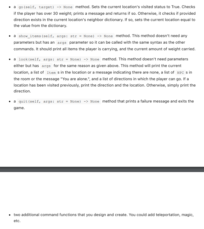 Solved Make sure this is all in python. I need a Zork like | Chegg.com