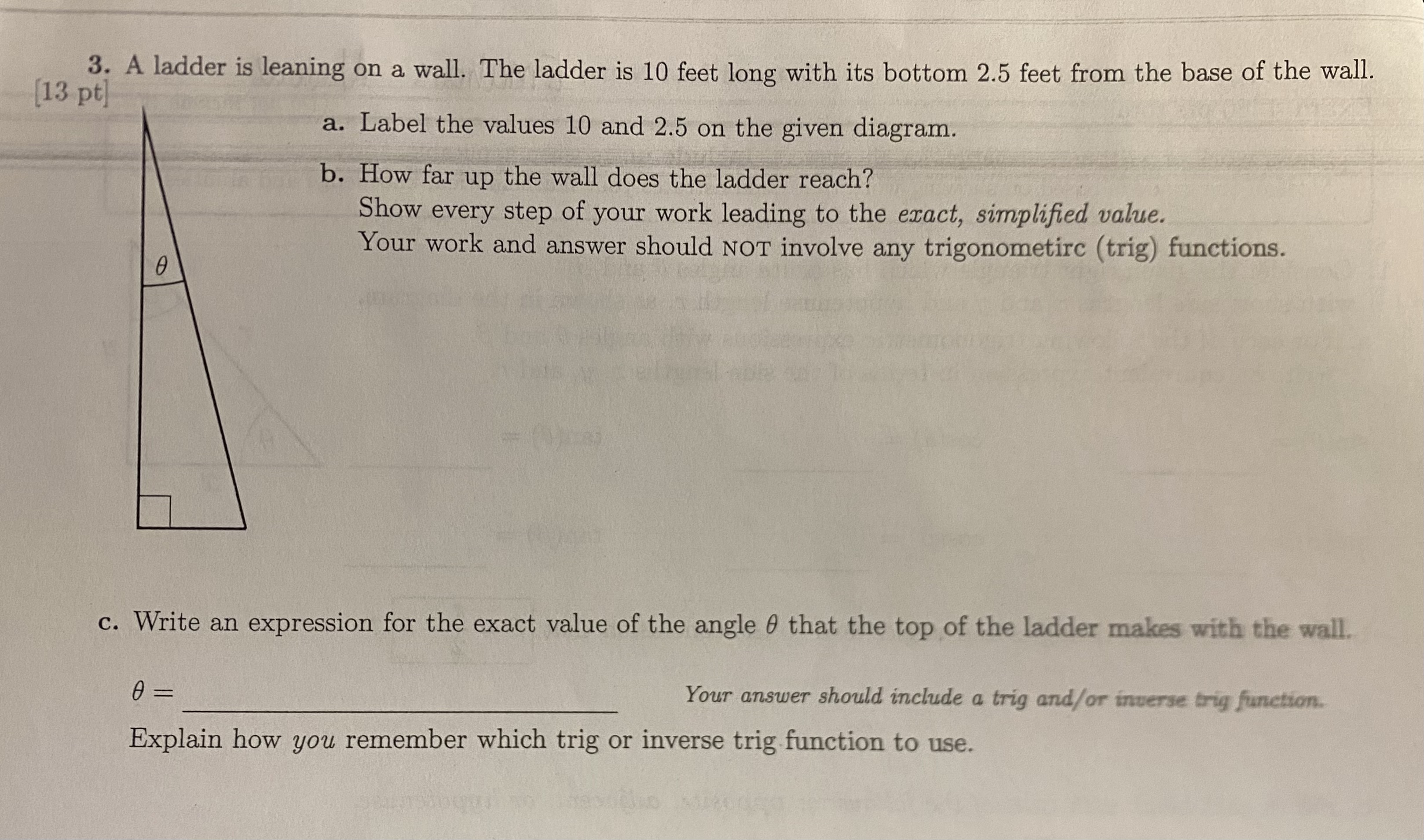 Solved For the following questions I want you to show work | Chegg.com