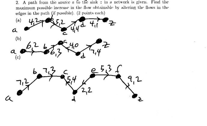Solved A path from the source a to the sink =in ﻿a network | Chegg.com