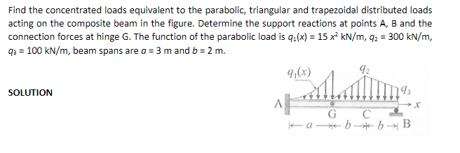 Solved Find the concentrated loads equivalent to the | Chegg.com