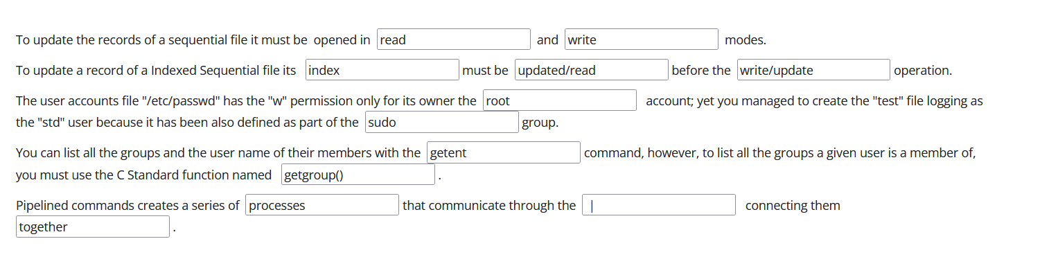 Solved To update the records of a sequential file it must be | Chegg.com