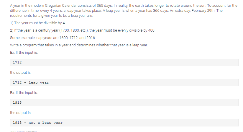 Solved A year in the modern Gregorian Calendar consists of | Chegg.com