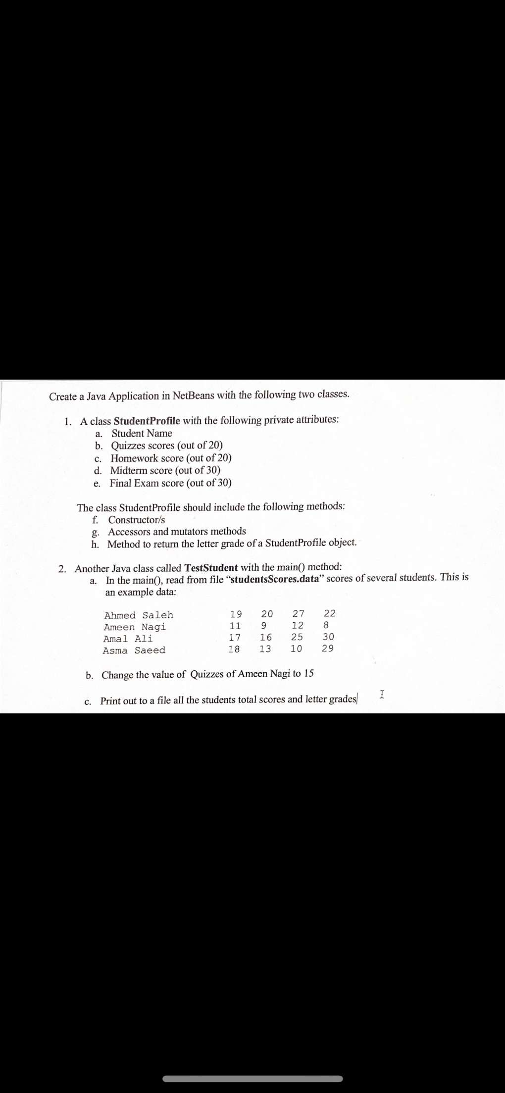 Solved Create a Java Application in NetBeans with the | Chegg.com