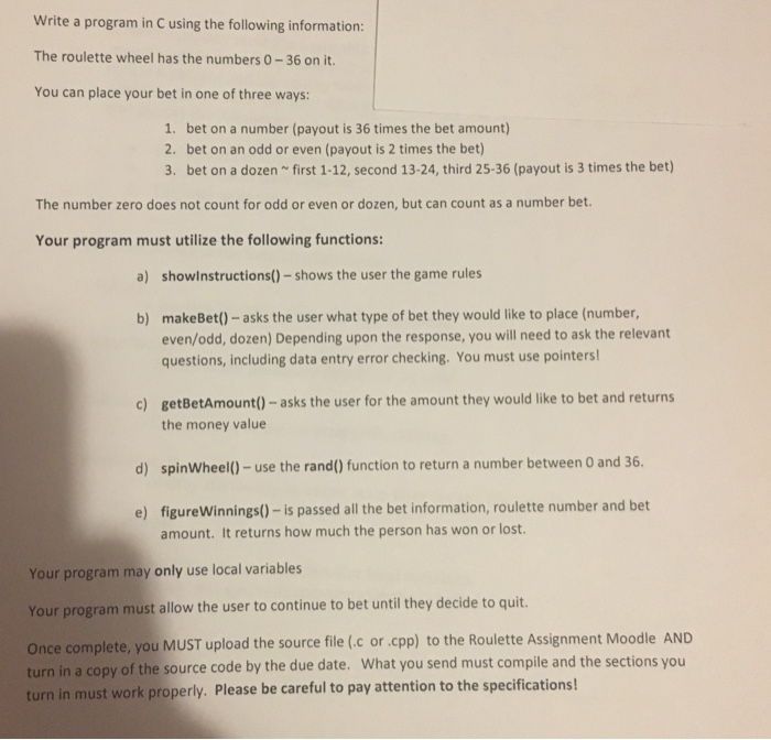 Solved Write a program in C using the following information: | Chegg.com