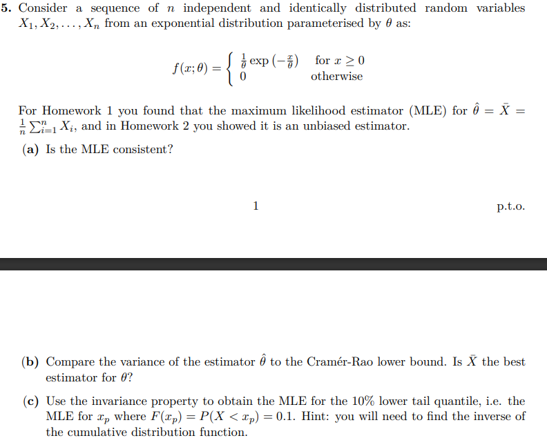 Solved Consider A Sequence Of N Independent And Identically