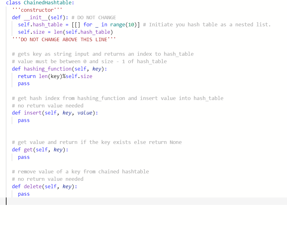 Solved class chainedHashtable: 'constructor def | Chegg.com