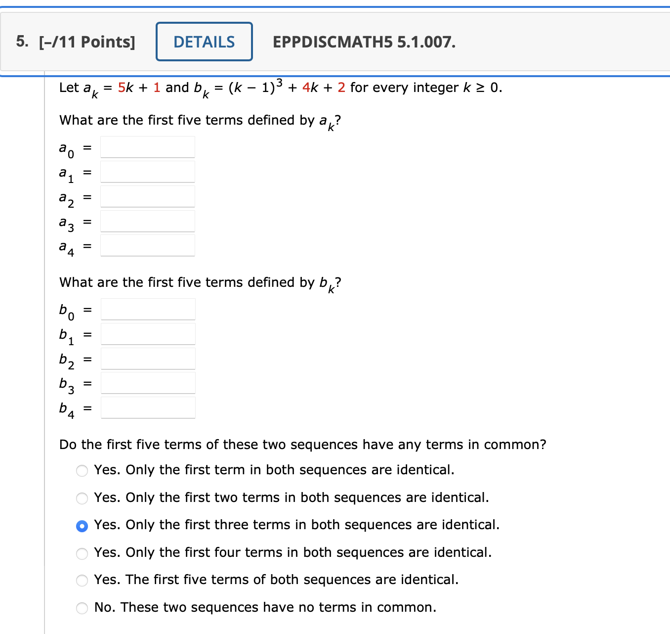 Solved Let Ak5k1 And Bkk−134k2 For Every Integer K≥0 