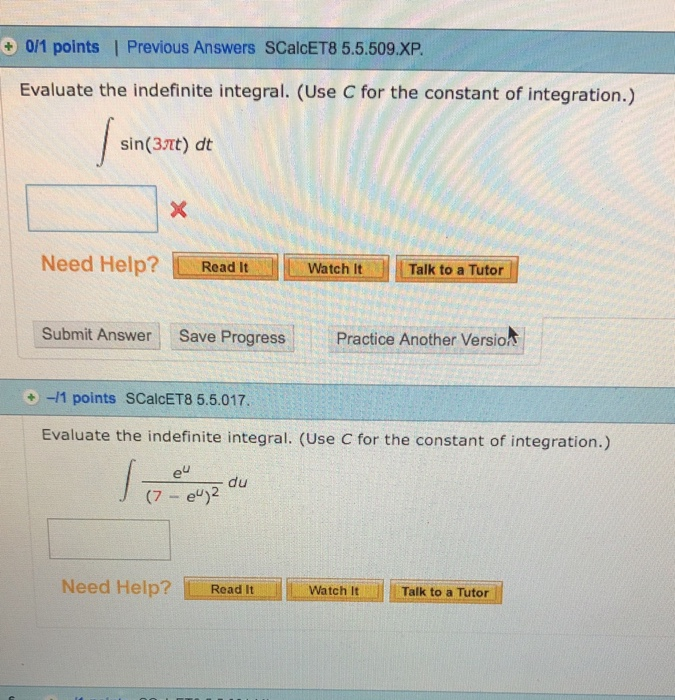 Solved + 0/1 points | Previous Answers SCalcET8 5.5.509.XP | Chegg.com