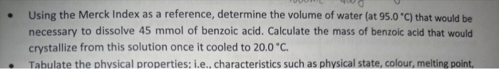 Solved Using the Merck Index as a reference, determine the | Chegg.com