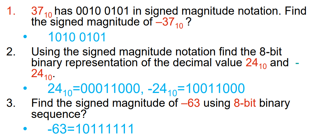 Solved 1. 37 has 0010 0101 in signed magnitude notation. | Chegg.com