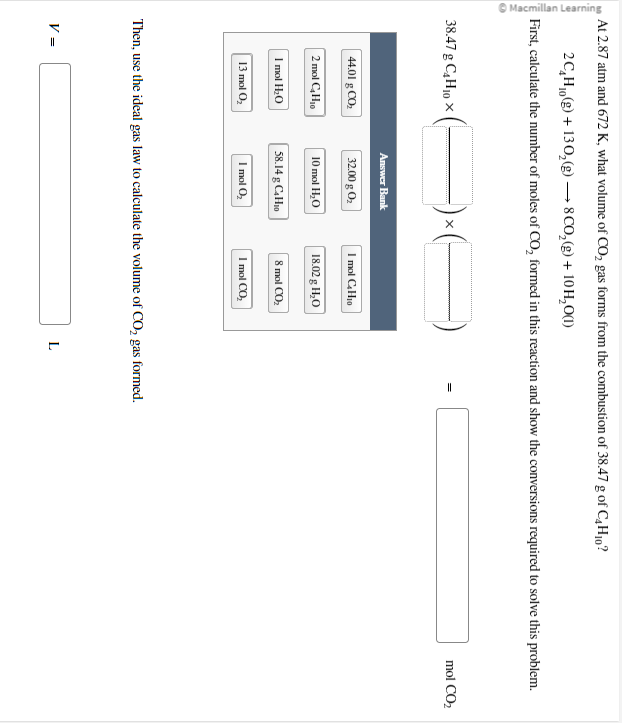 Solved At 2.87 atm and 672 K, what volume of CO2 gas forms | Chegg.com