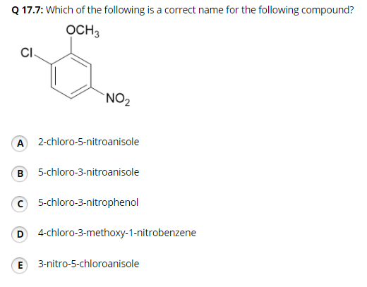 Solved Q 17.7: Which of the following is a correct name for | Chegg.com