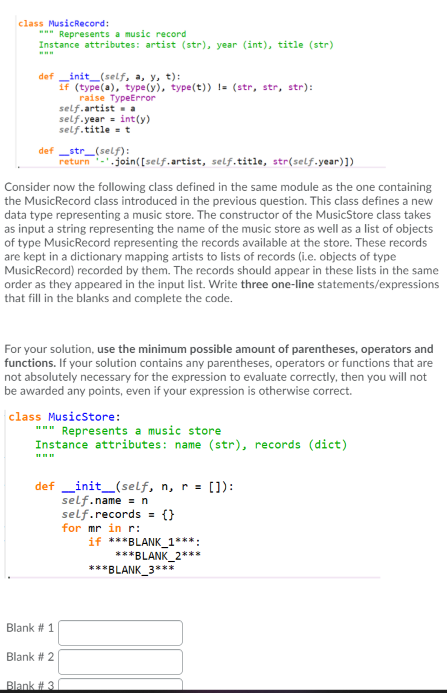 Solved class MusicRecord: * Represents a music record | Chegg.com
