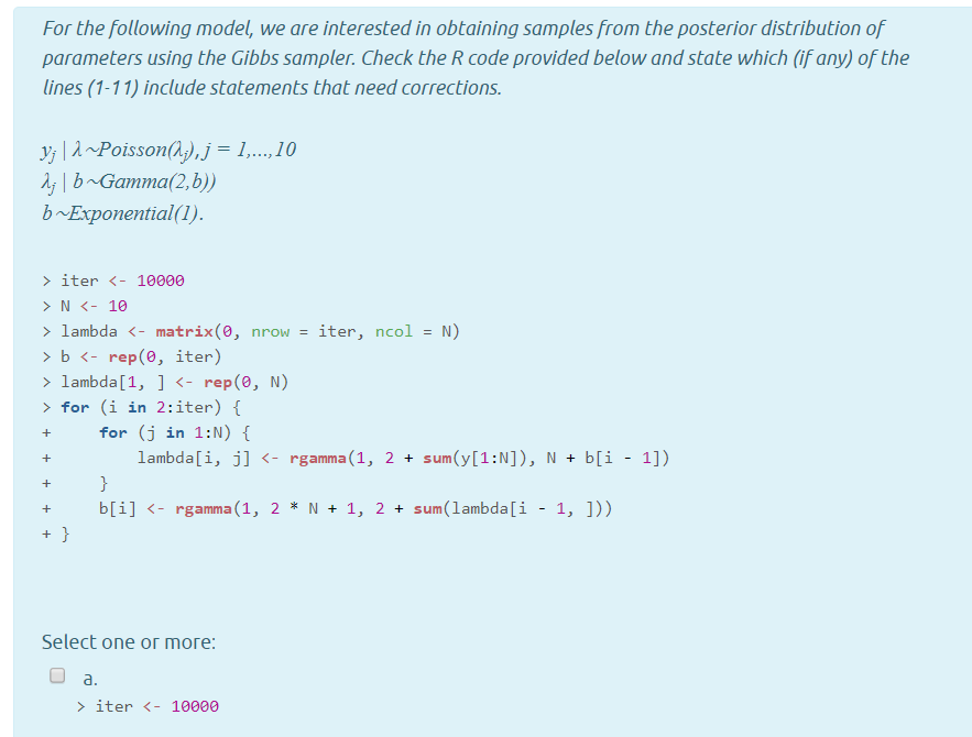 Solved For the following model, we are interested in | Chegg.com