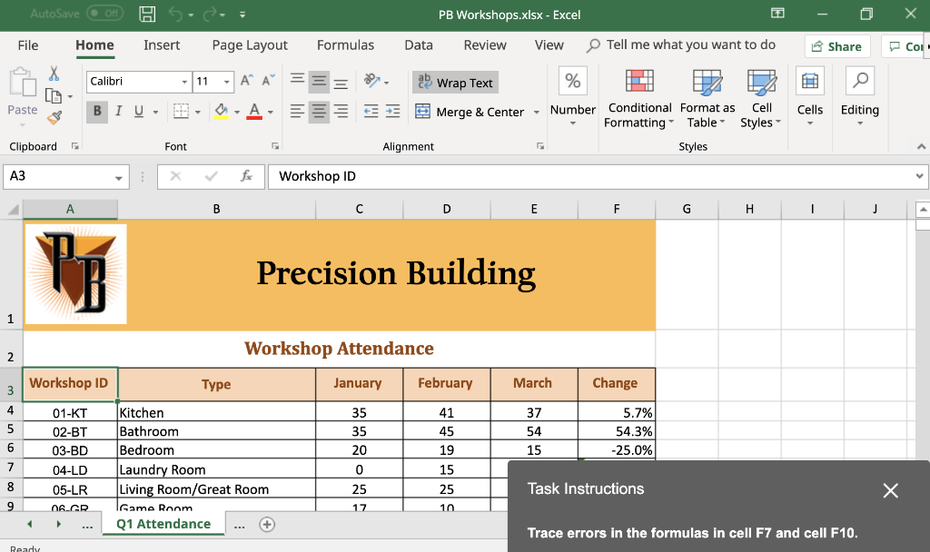 Solved AutoSave OH C PB Workshops.xlsx - Excel File Home | Chegg.com