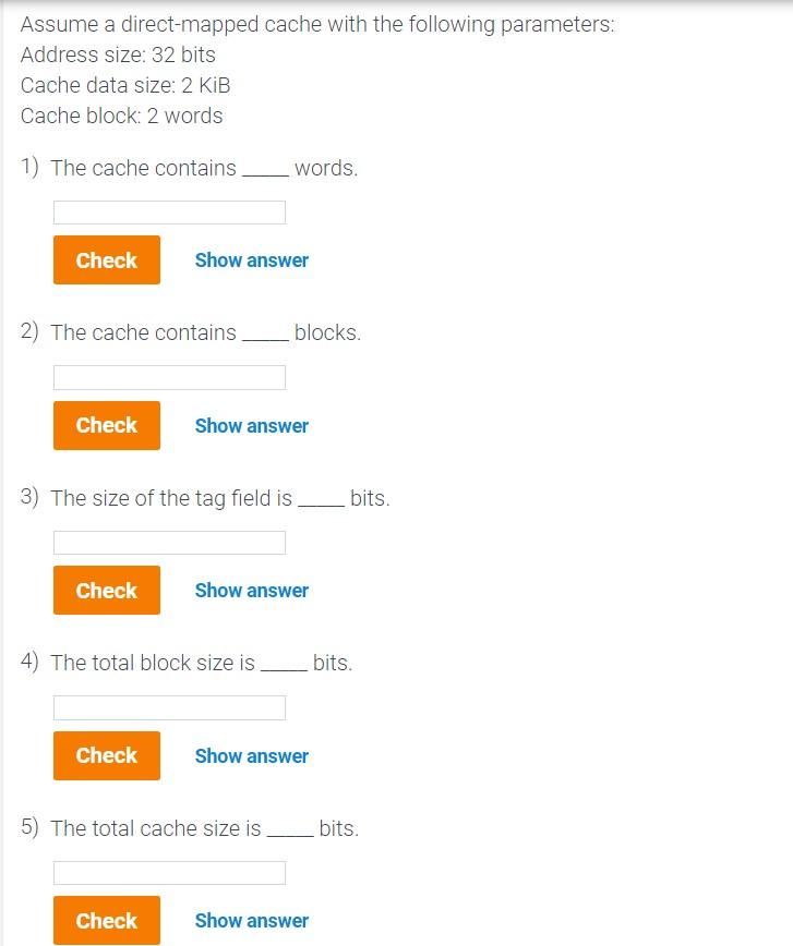 Solved Assume a direct-mapped cache with the following | Chegg.com