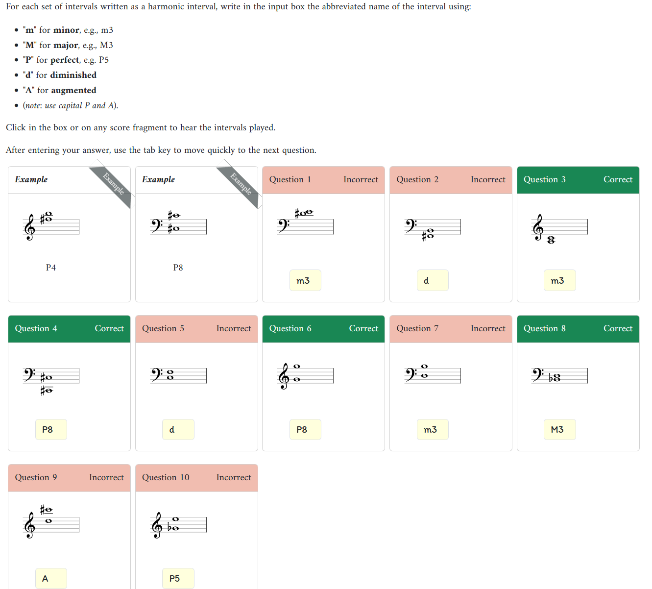 Music Theory Specific Intervals- Harmonic. I cannot | Chegg.com