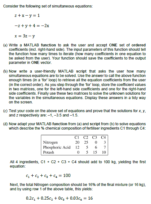 Solved Consider the following set of simultaneous equations: | Chegg.com