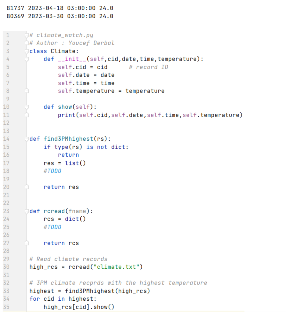 Solved The attached file “climate.txt” contains attached, | Chegg.com