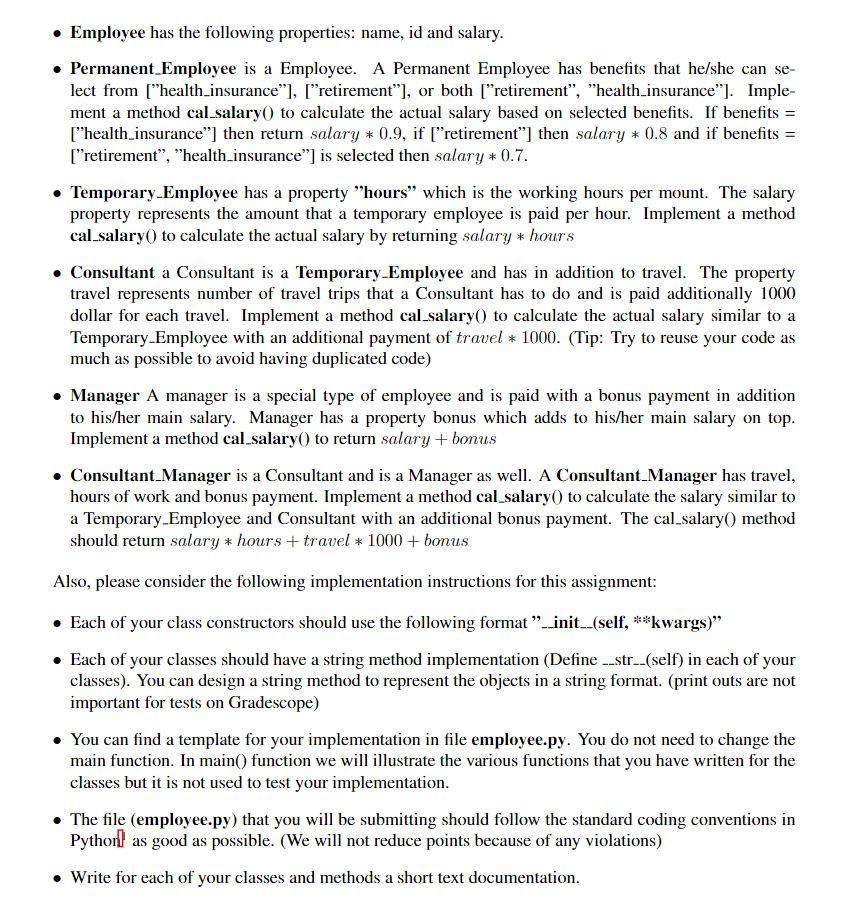 Solved PYTHON3-------- A company has different types of | Chegg.com