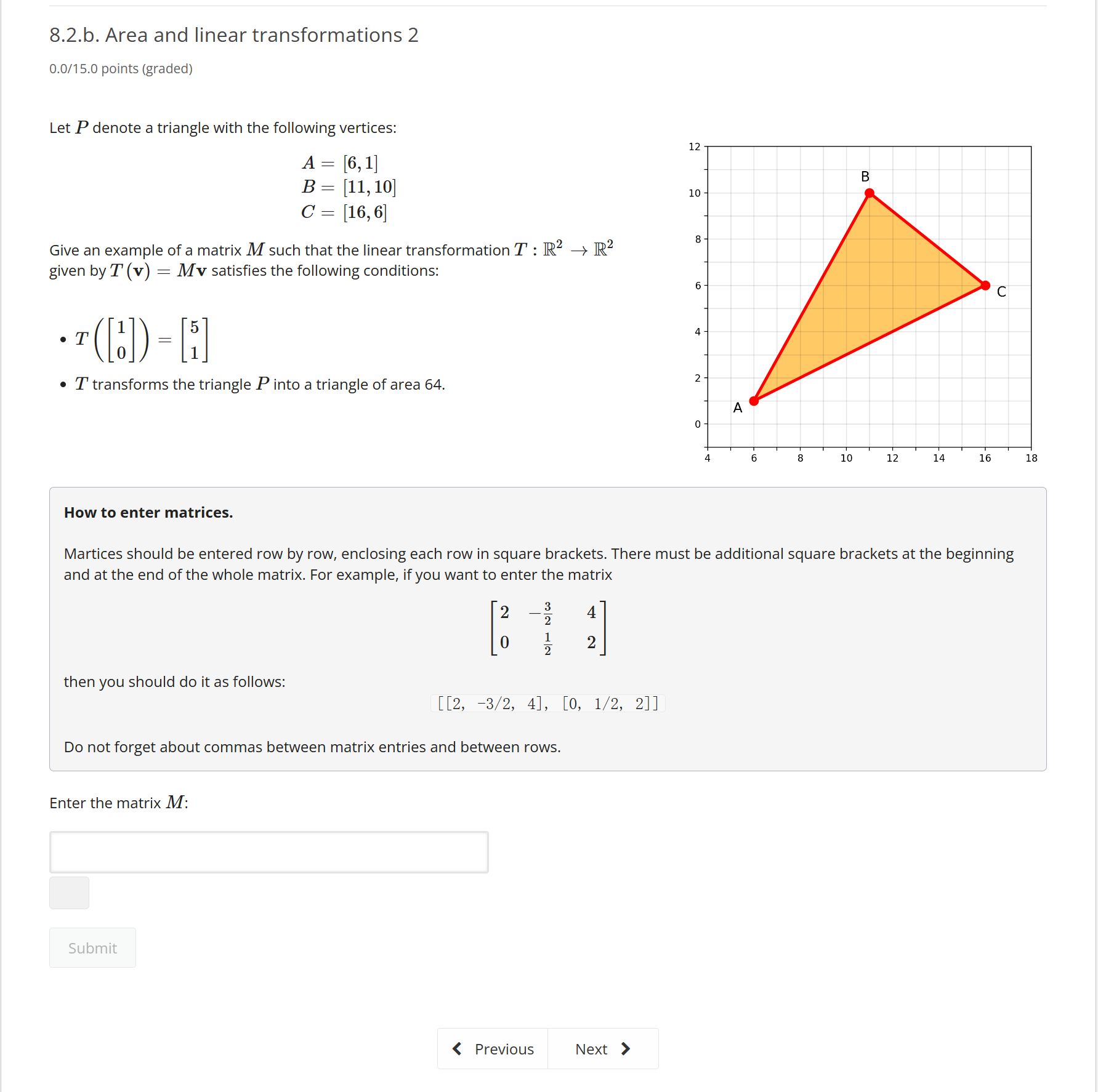 Solved 8.2. Area and linear transformations ๑ Bookmark this | Chegg.com