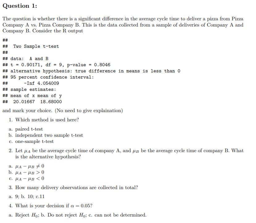 Solved Question 1: The question is whether there is a | Chegg.com