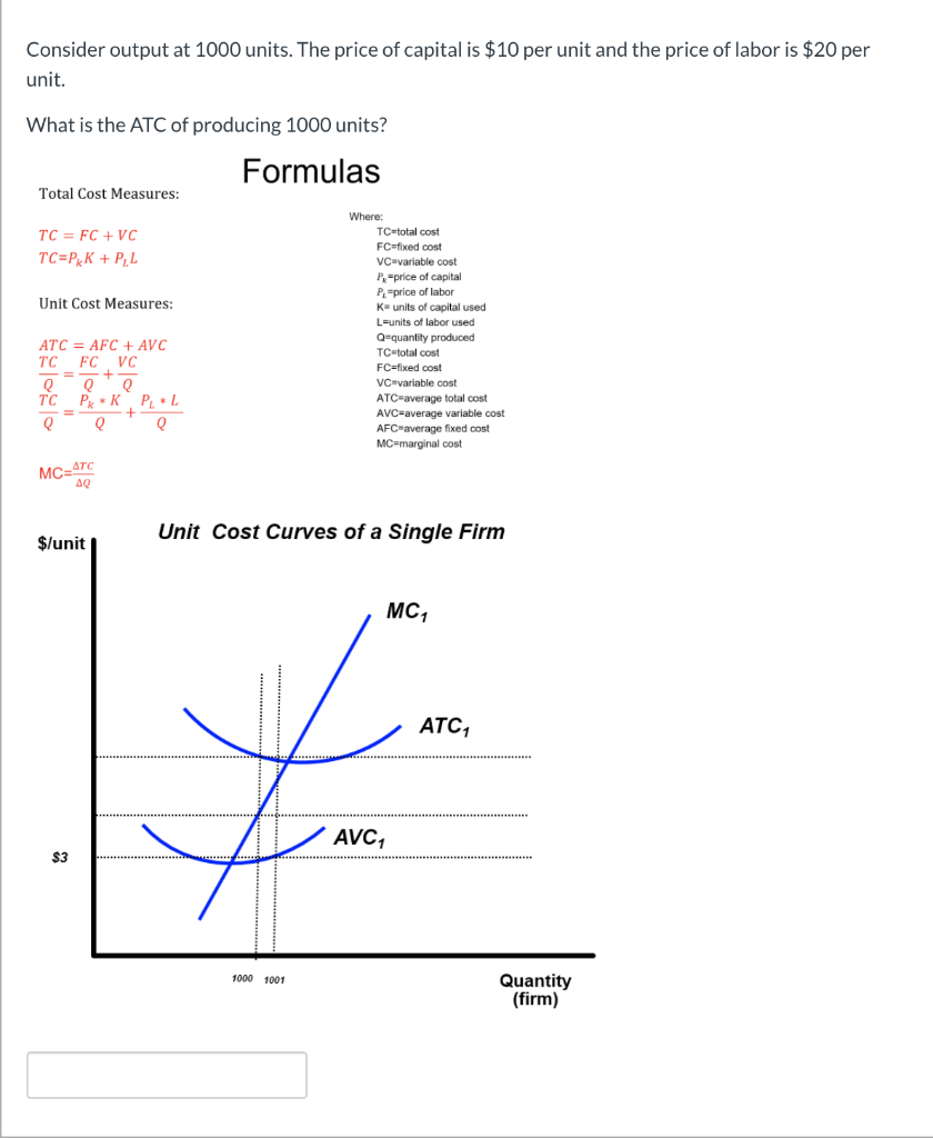 Solved The unit costs curves used in lecture are short term | Chegg.com