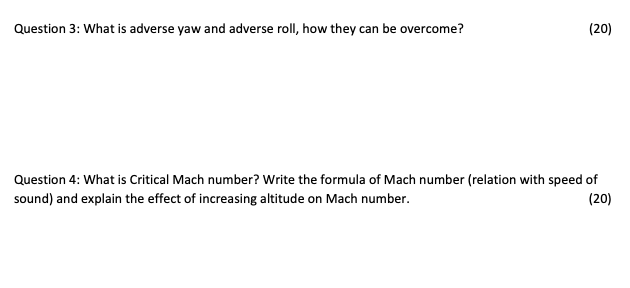 Solved Question 3: What is adverse yaw and adverse roll, how | Chegg.com