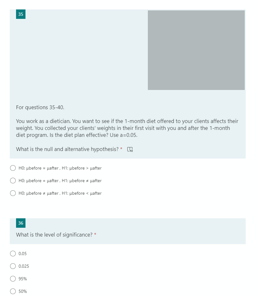 Solved 35 For questions 35-40. You work as a dietician. You | Chegg.com