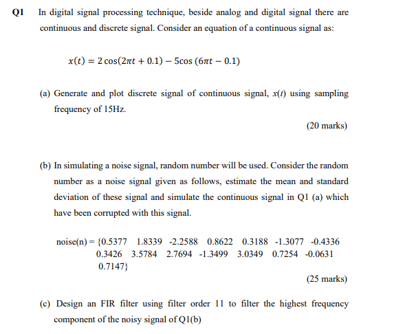 Solved 1 In digital signal processing technique, beside | Chegg.com