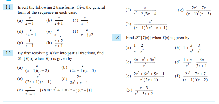 Solved Invert the following zˉ transforms. Give the general | Chegg.com