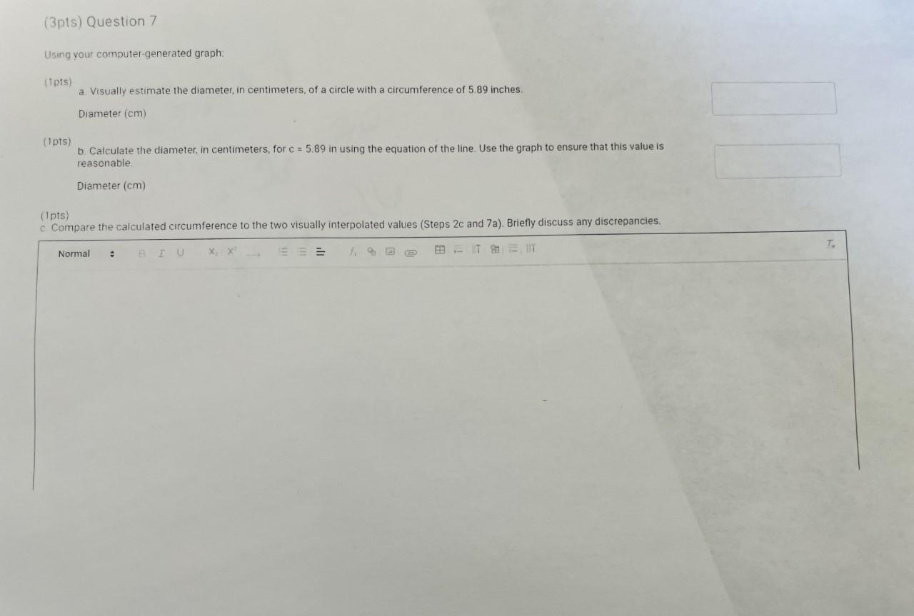 Solved (3pts) Question 7 Using your computer-generated | Chegg.com