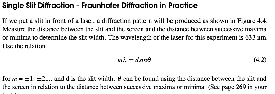 Solved Single Slit Diffraction - Fraunhofer Diffraction in | Chegg.com