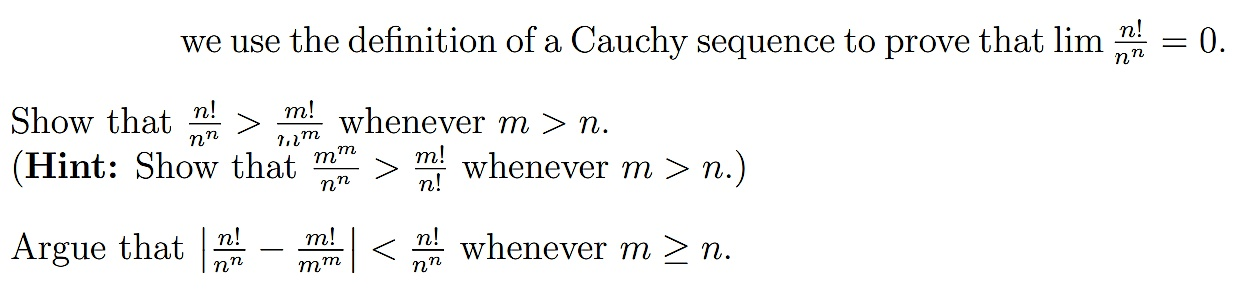 Solved we use the definition of a Cauchy sequence to prove | Chegg.com