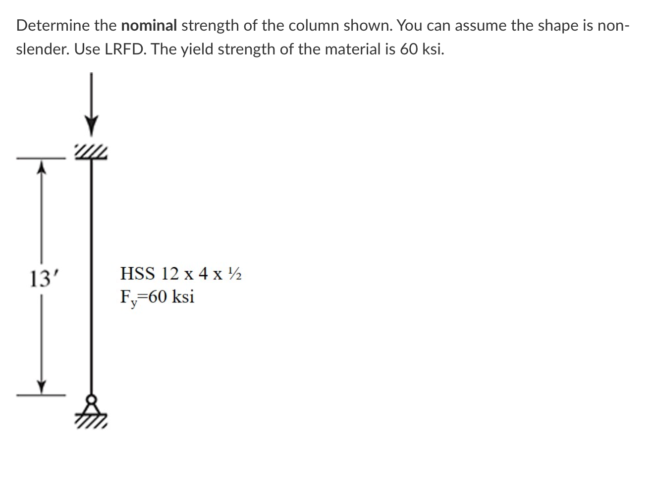Solved Determine the nominal strength of the column shown. | Chegg.com