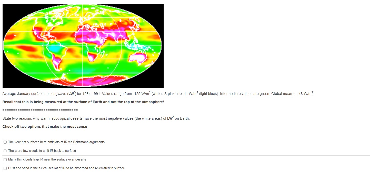 Solved Average January surface net longwave (LW∗ ) for | Chegg.com
