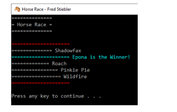 Write a C++ program to simulate a horse race with a | Chegg.com