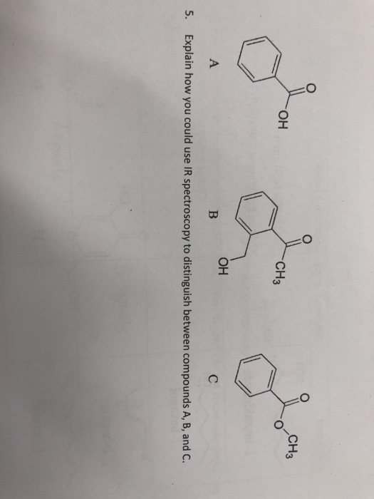Solved CH3 он CH3 он 5. Explain how you could use IR | Chegg.com