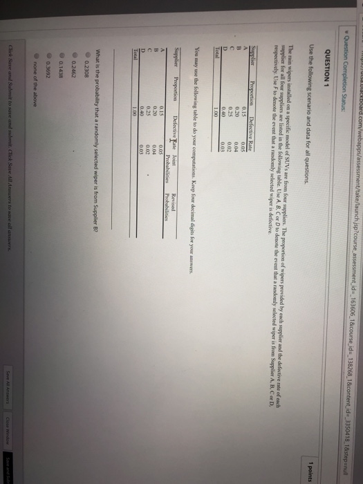 Solved QUESTION 1 Use the following scenario and data for | Chegg.com