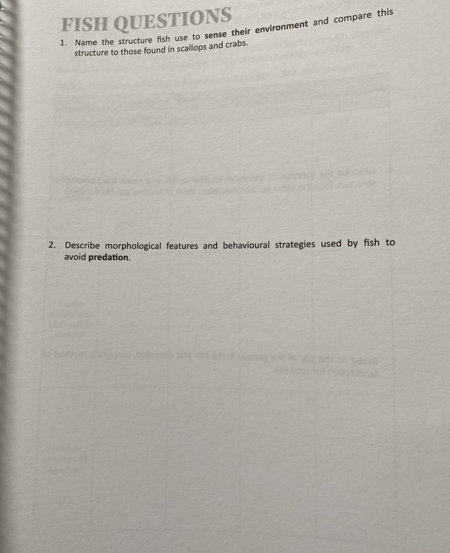 Solved FISH QUESTIONS 1. Name the structure fish use to | Chegg.com