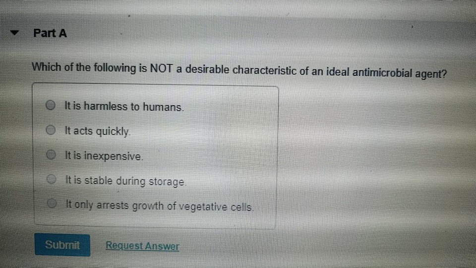 Solved Part A Which of the following is NOT a desirable | Chegg.com