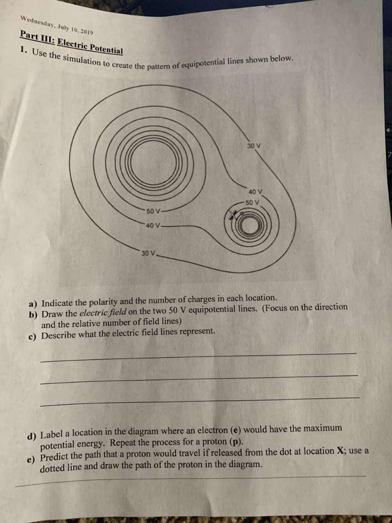 Wednesday, July 10, 2019 Part III: Electric Potential | Chegg.com