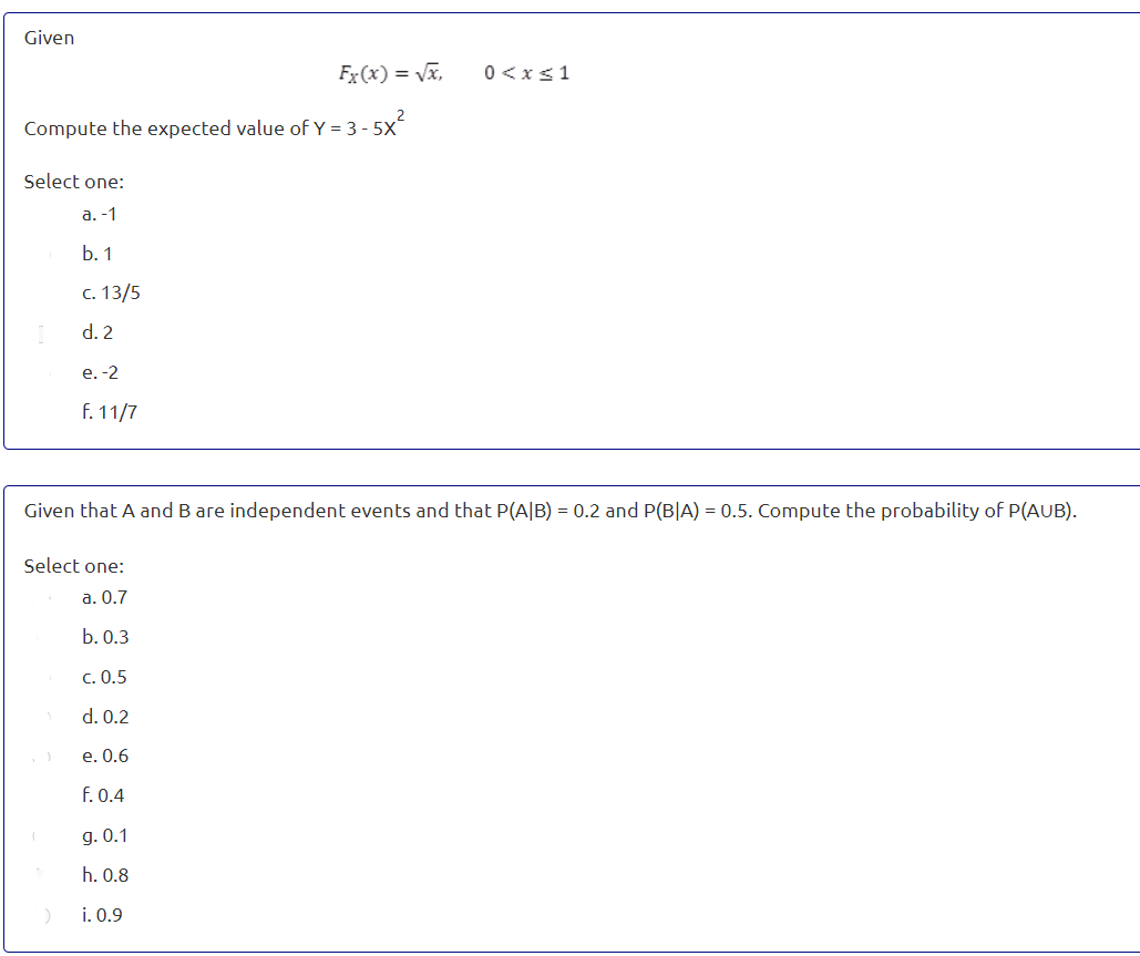 Solved Given Fx(x) = V, 0 | Chegg.com