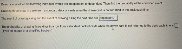 Solved Determine whether the following individual events are | Chegg.com